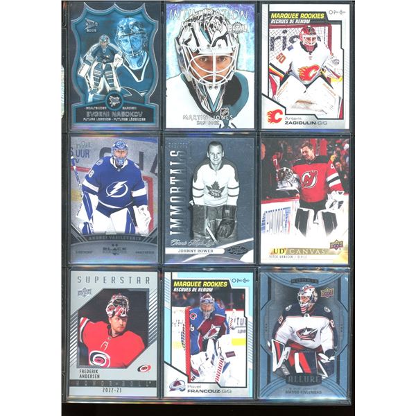 9 NHL Goalie Rookie & Insert Cards