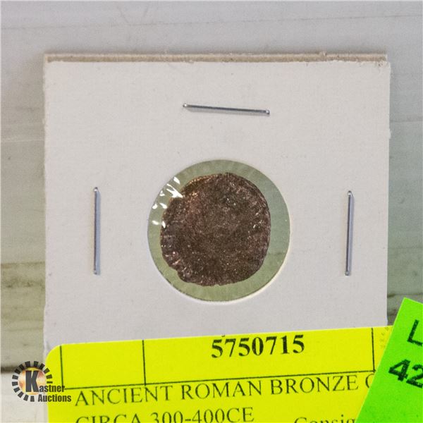 Ancient Roman Bronze Coin Circa 300 400ce