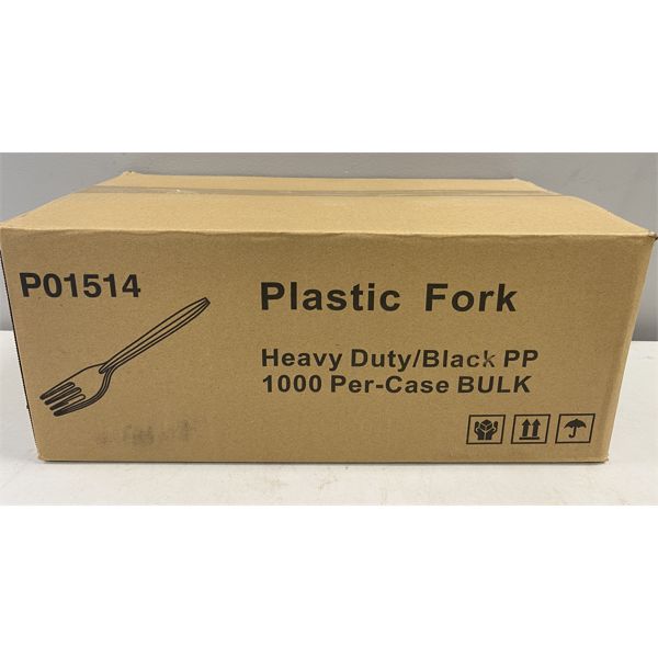 100 HEAVY DUTY PLASTIC FORKS - FULL BOX