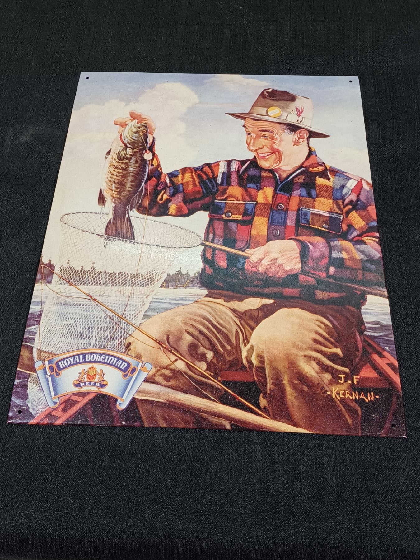 METAL ROYAL BOHEMIAN BEER SIGN BY J.F.KERNAN 12"X 15"