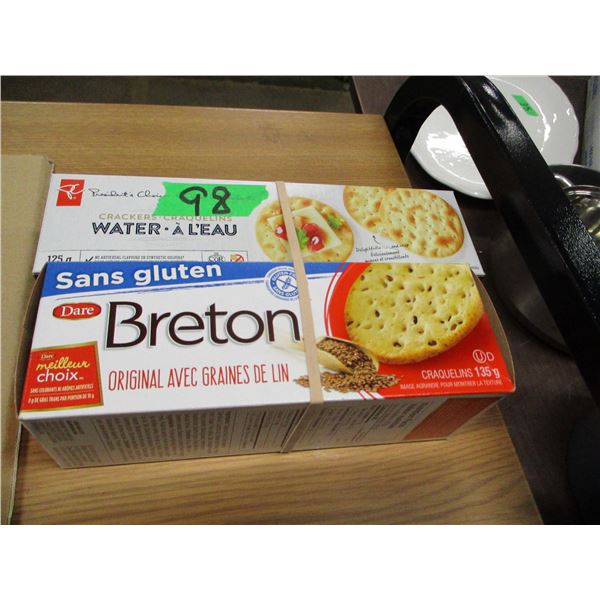 SHELF PULLS (AS IS): BRETON & PC CRACKERS - 2 BOXES