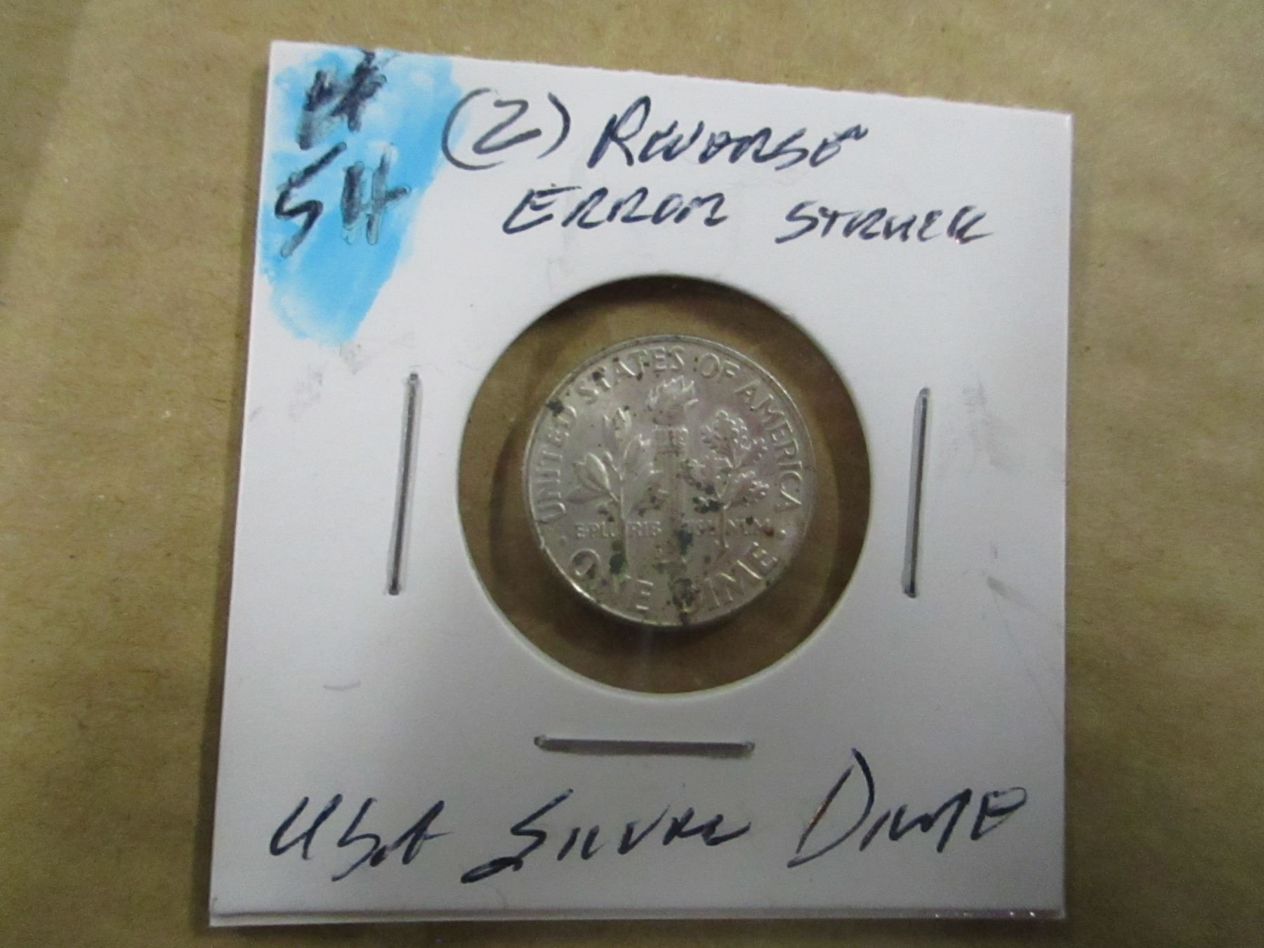 UAS SILVER DIME (SCARCE 2 REVERSE ERROR STRUCK)
