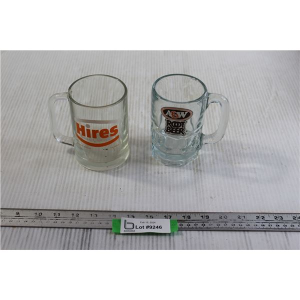 2 Glass Root Beer Mugs Aandw Hires Bodnarus Auctioneering