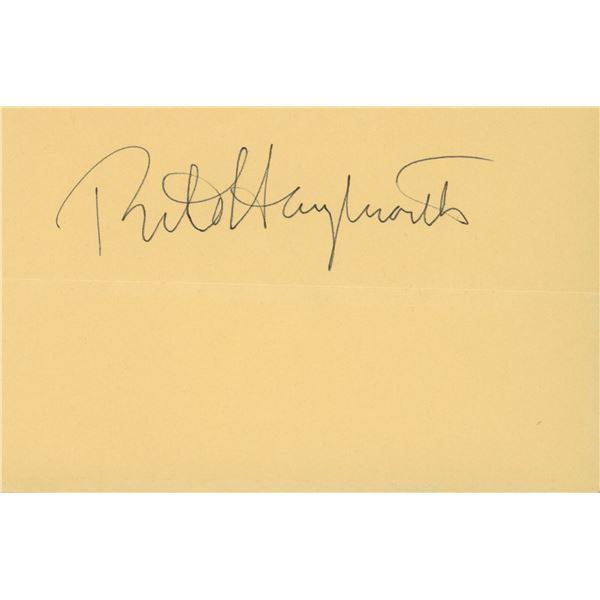 Rita Hayworth signature cut