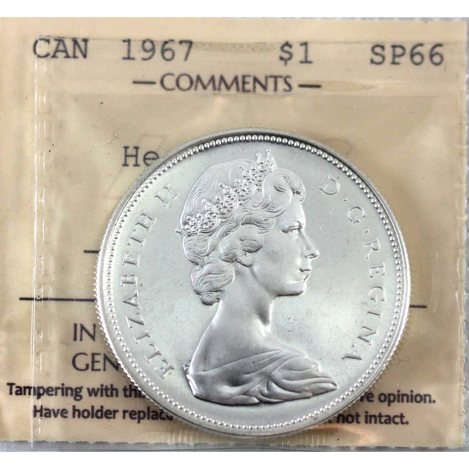 Silver $1 1967 ICCS SP66 Heavy Cameo