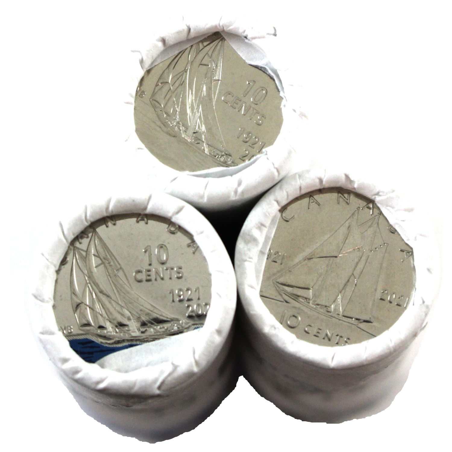 *10-cent 2021 100th Anniversary of Bluenose Special Wrap Roll Set (3 Rolls)