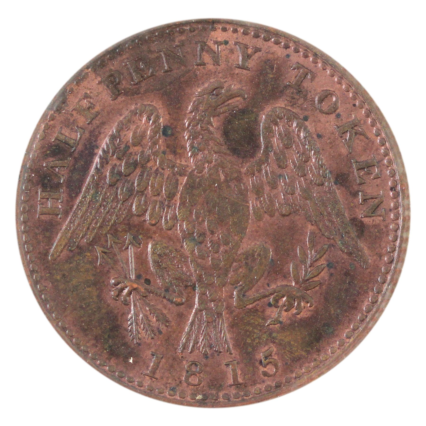 BR-994, CH-LC-54D2 1815 Lower Canada Spread Eagle, Clockwise Wreath UNC+