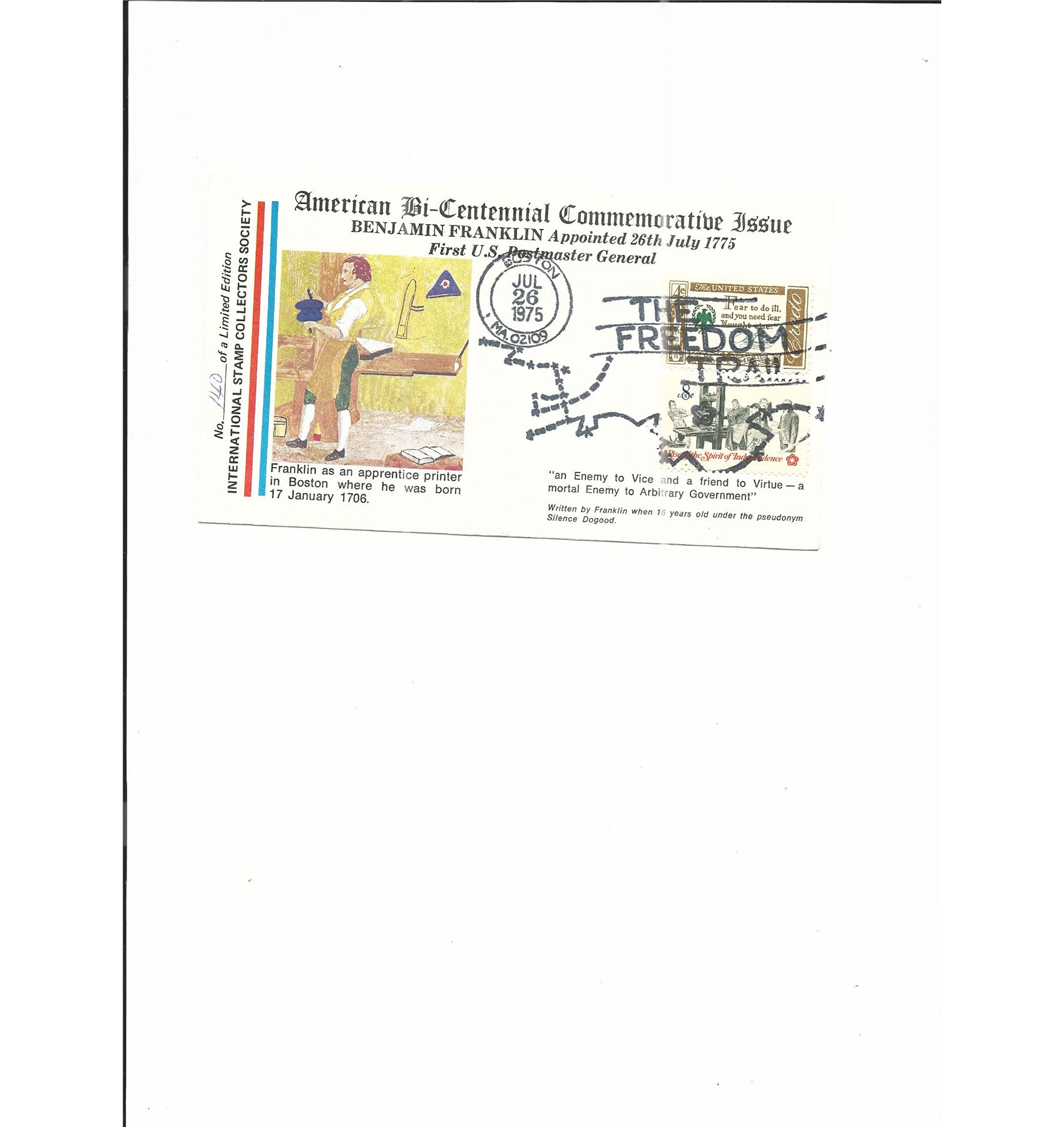 American Bicentennial Commemorative Issue - Benjamin Franklin U.S ...