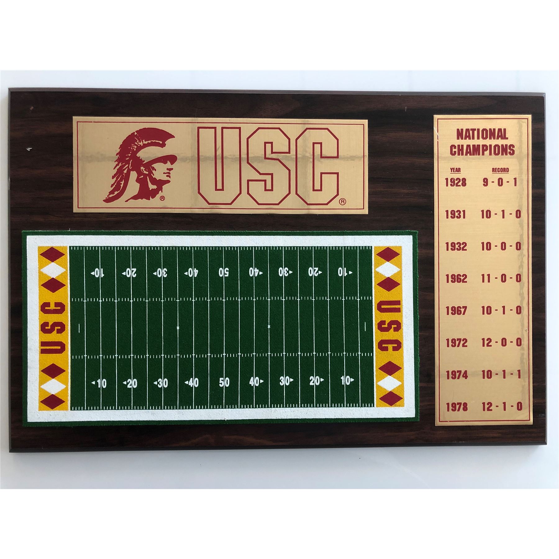 USC Football National Champions Plaque