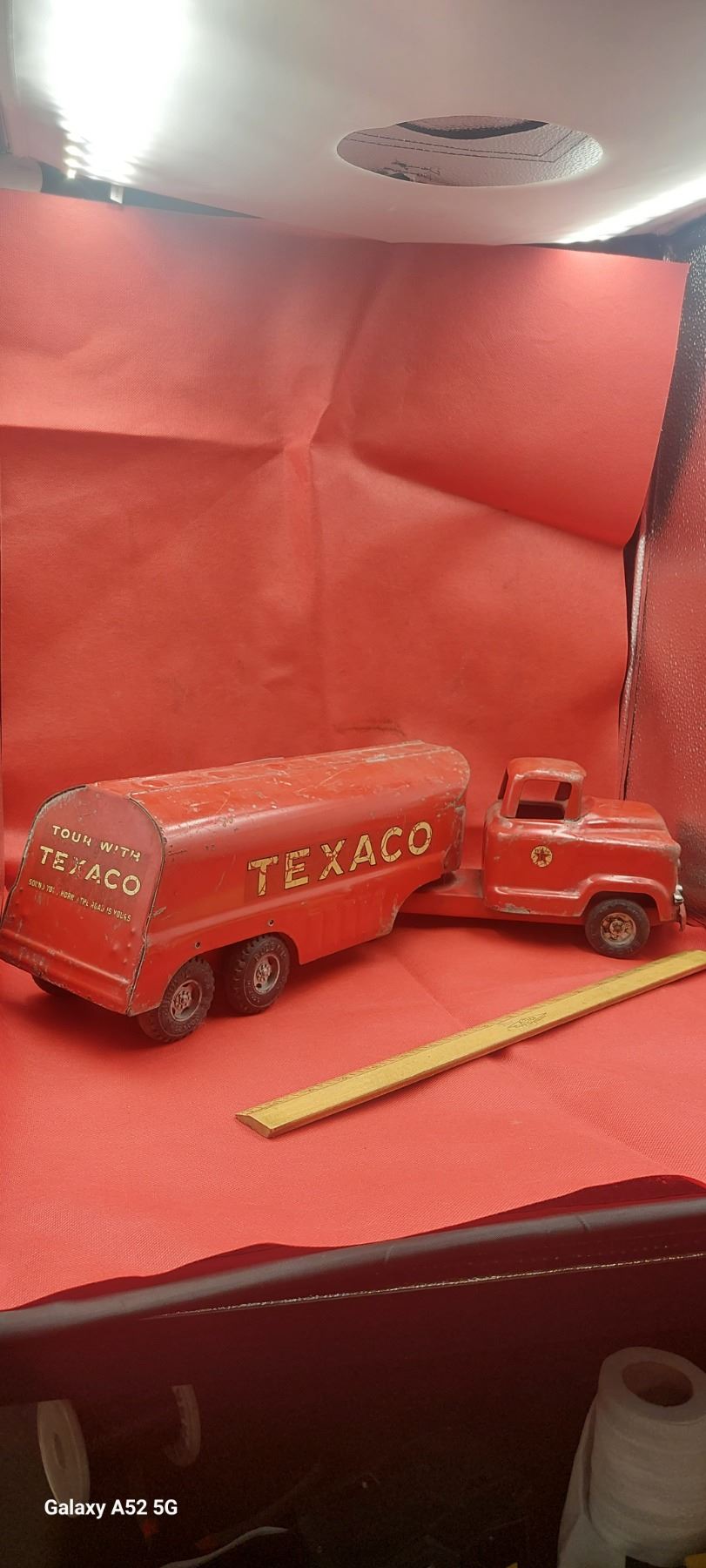 Late 50s Buddy L Texaco tanker truck and trailer 24"