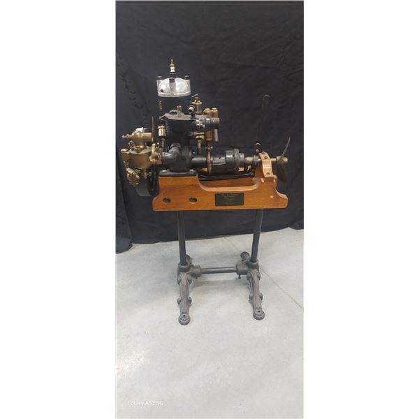 Museum quality restored antique marine engine on stand 1903 45" tall