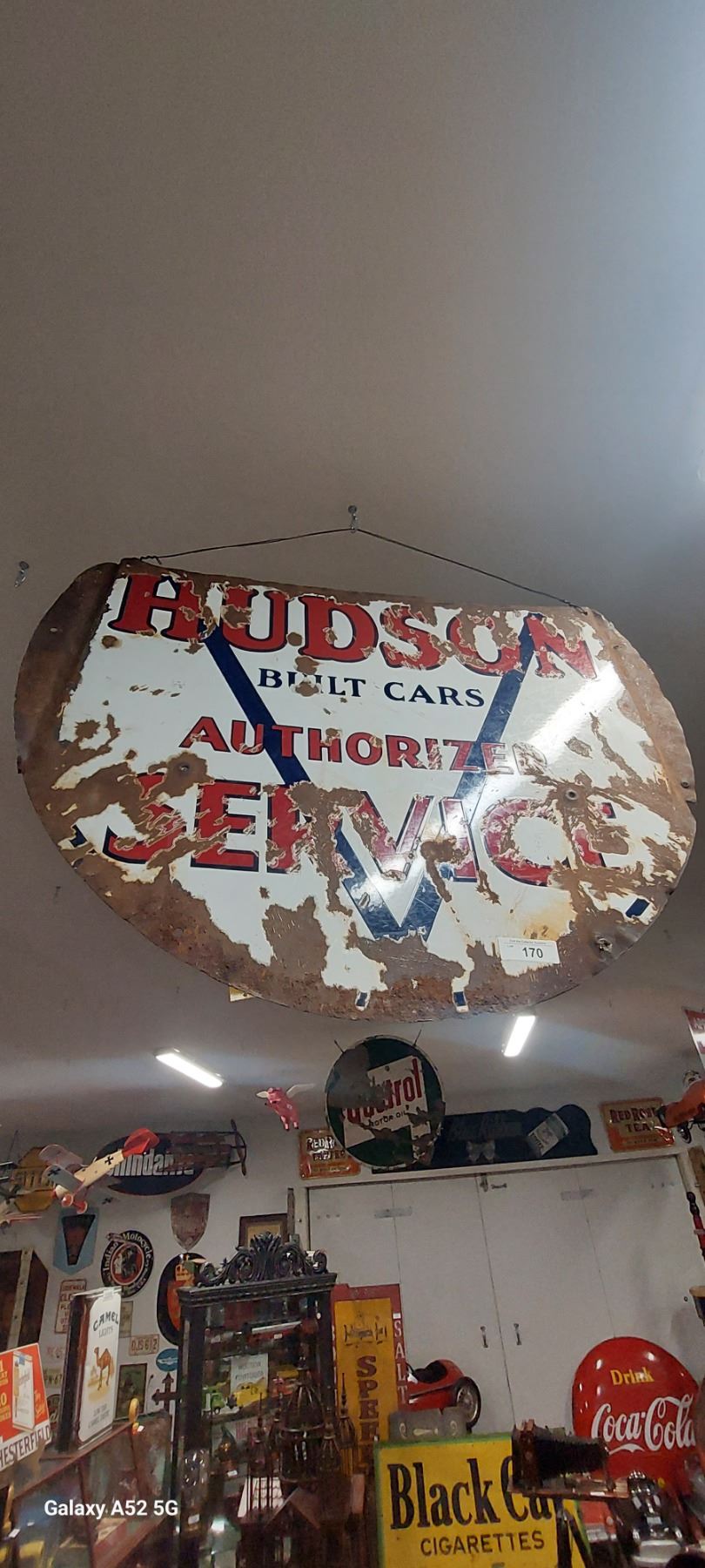 Antique porcelain Hudson sign 27"x32" double sided