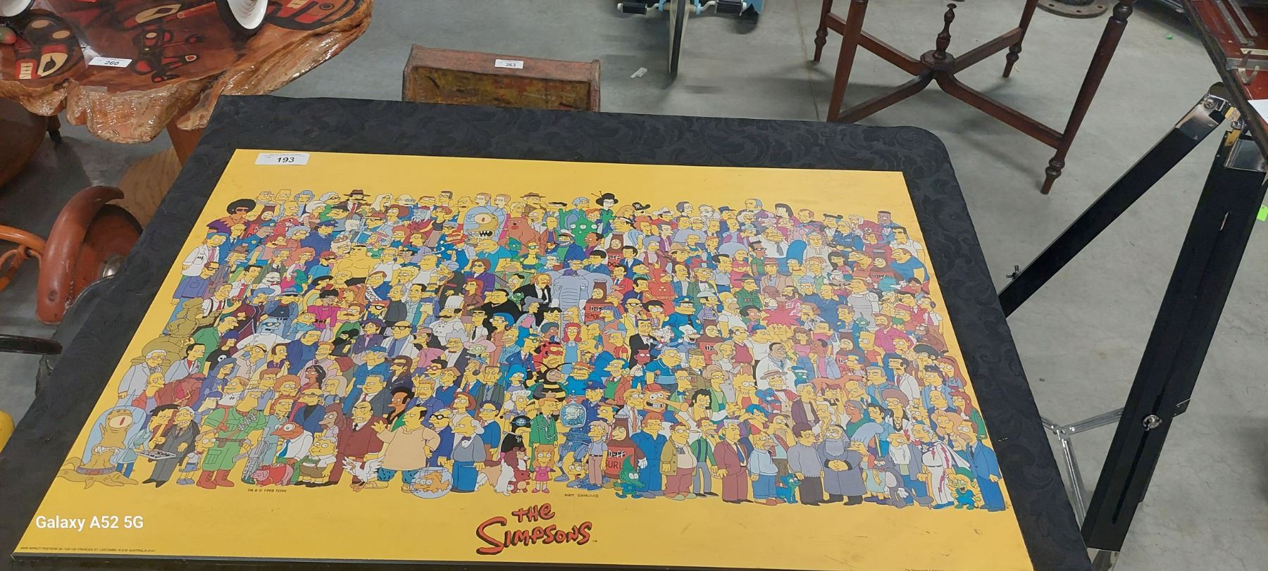 Big Simpsons poster on wood, dozens of characters 36"x24"