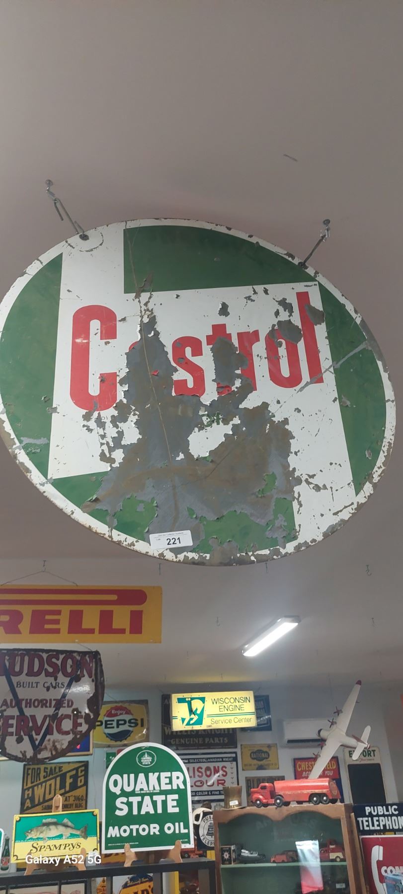 Vintage metal Castrol sign 30" double sided