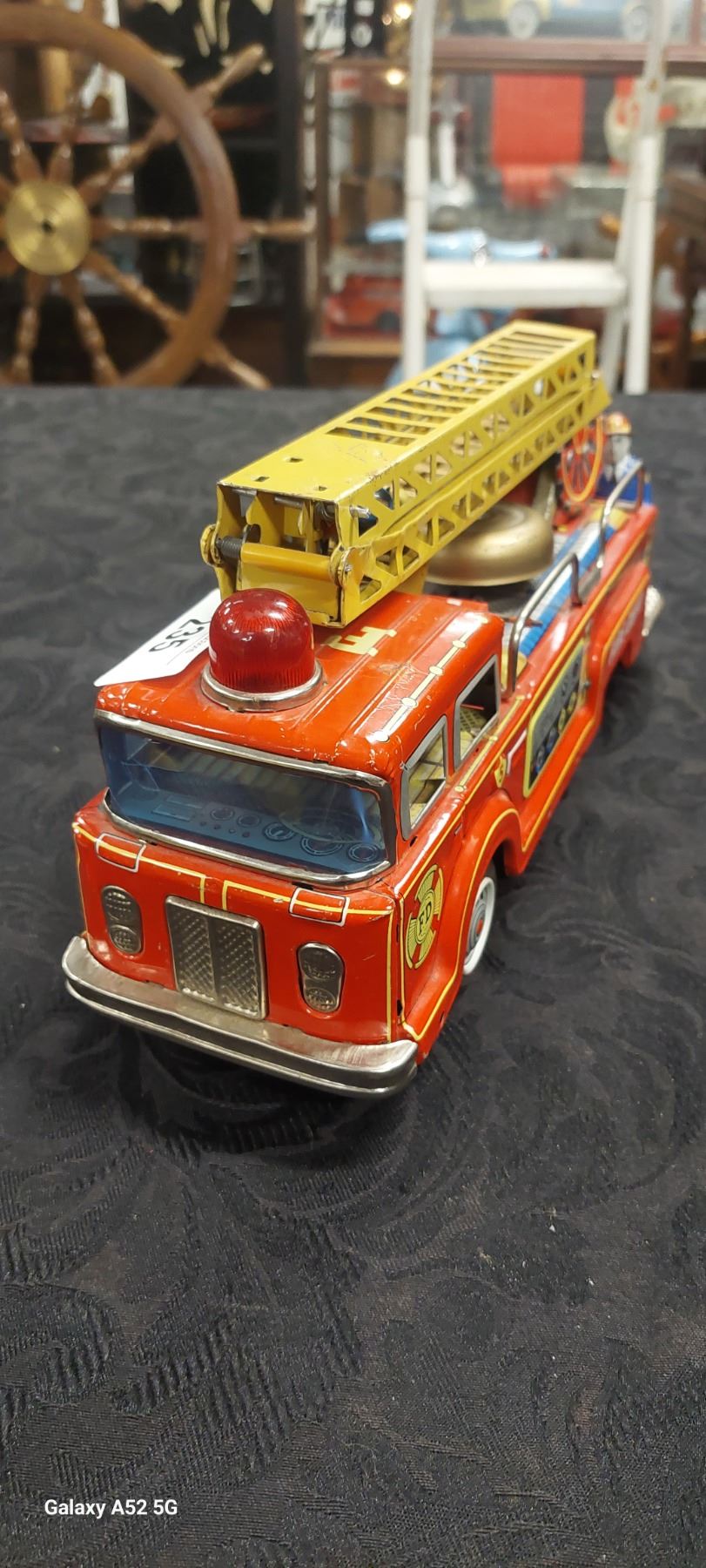 Vintage tin fire truck 12"