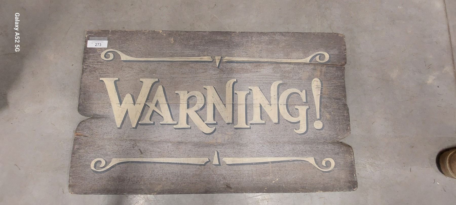 Retro wooden sign WARNING 40"x23"