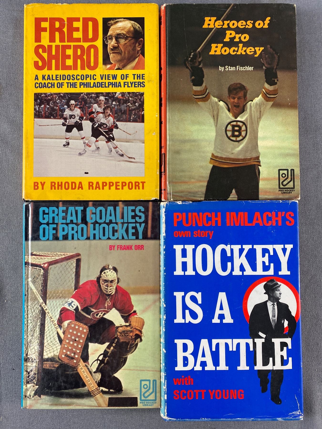 Lot of 4 Vintage Hockey Books, Fred Shero, Bobby Orr, etc