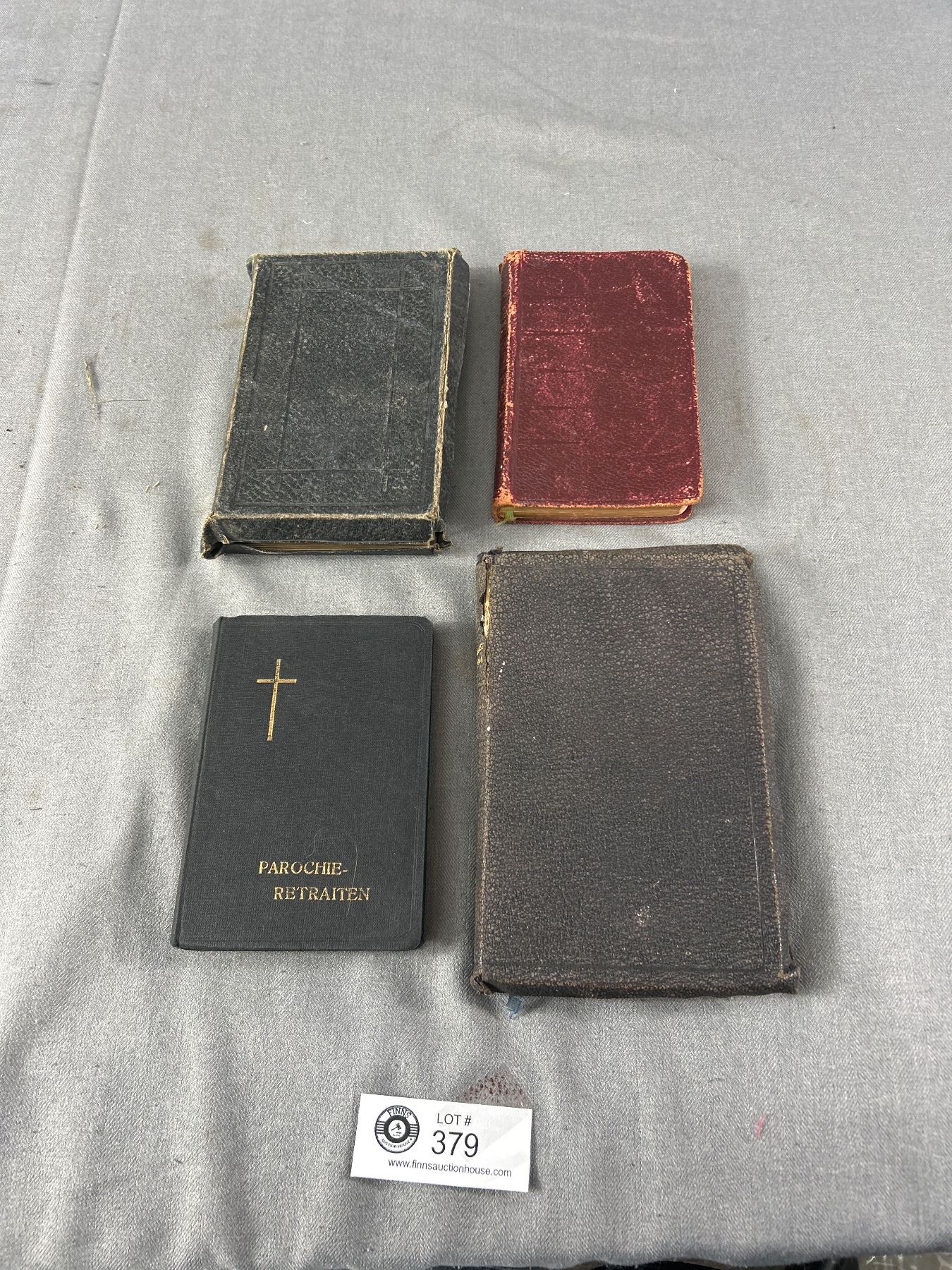 4 Very Old Small Hand Bibles