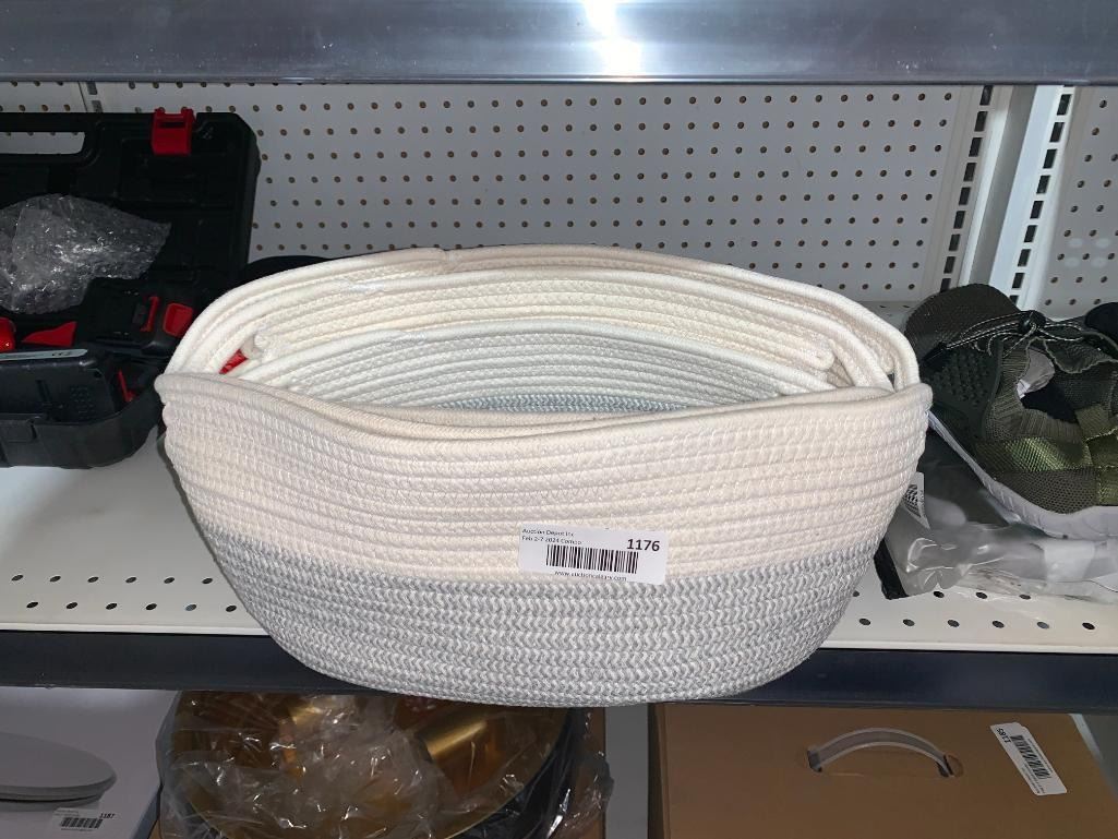 Lot of 3 Rope Woven Stacking Baskets