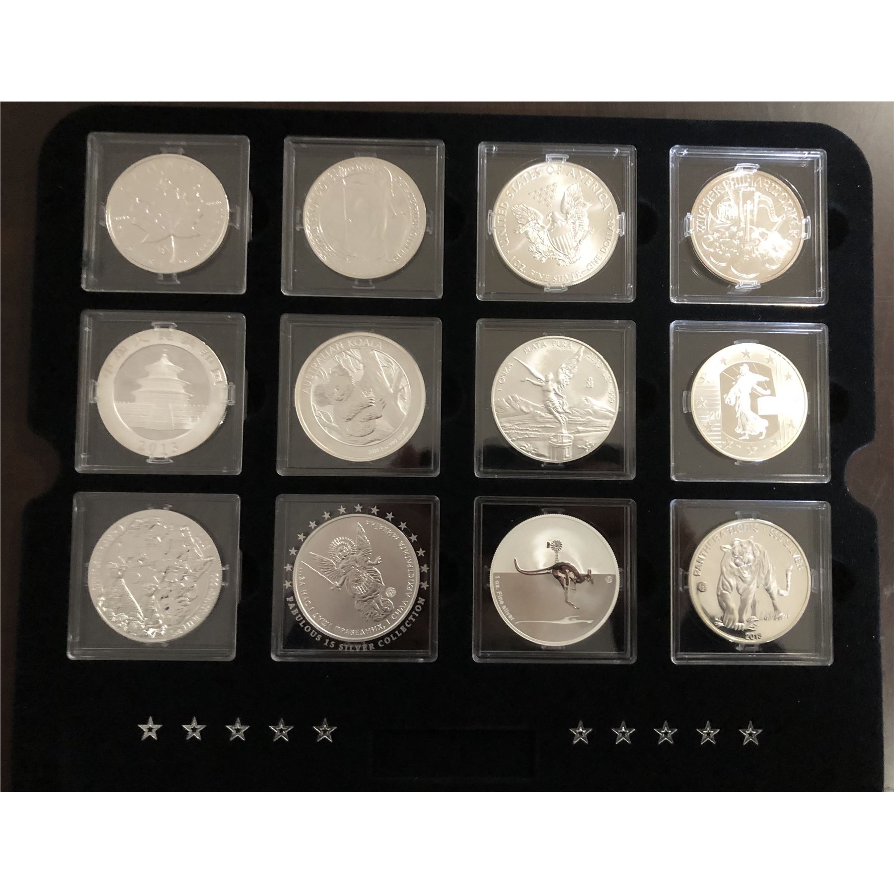 15 Limited Edition 1oz Pure Silver Coins of the World in Beautiful ...