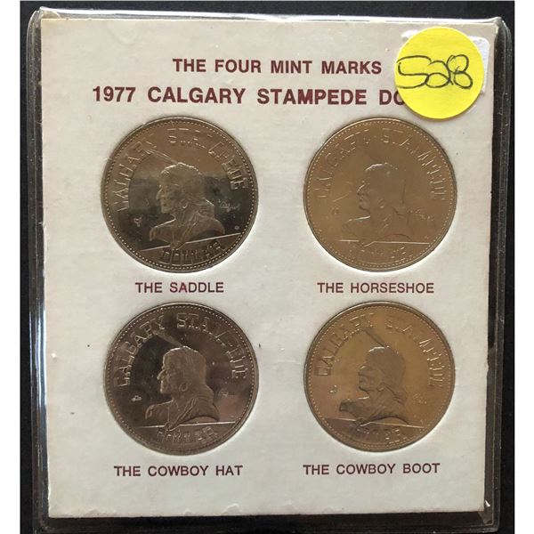 Calgary Stampede 1977 Complete 4 Coin Set