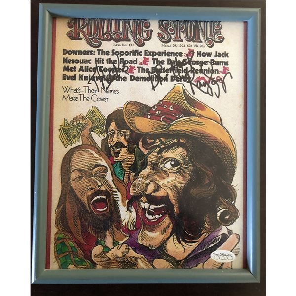Rolling Stone cover signed by Ray Sawyer of Dr. Hook