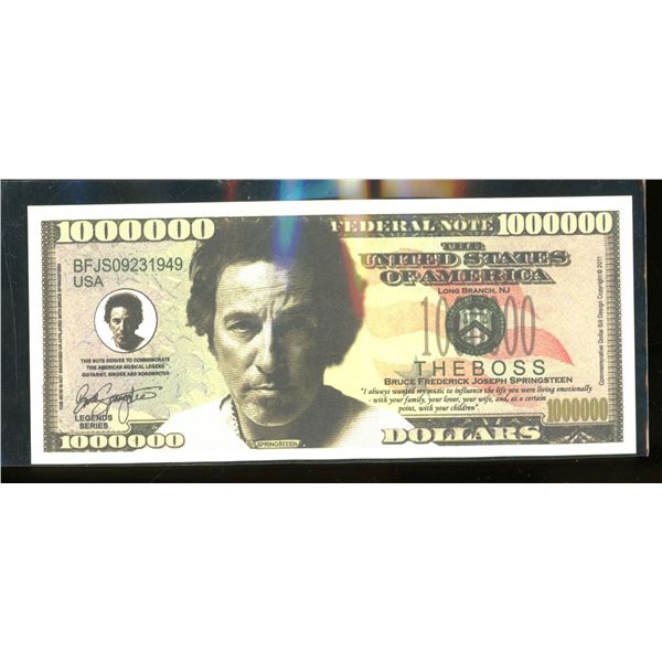 Bruce Springsteen "The Boss" Million $1,000,000 Dollar Novelty Note