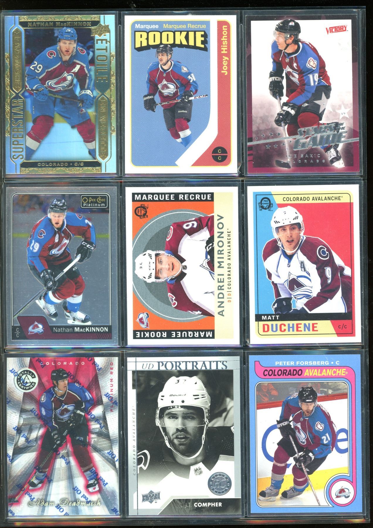 9 NHL Colorado Avalanche Rookie & Insert Cards