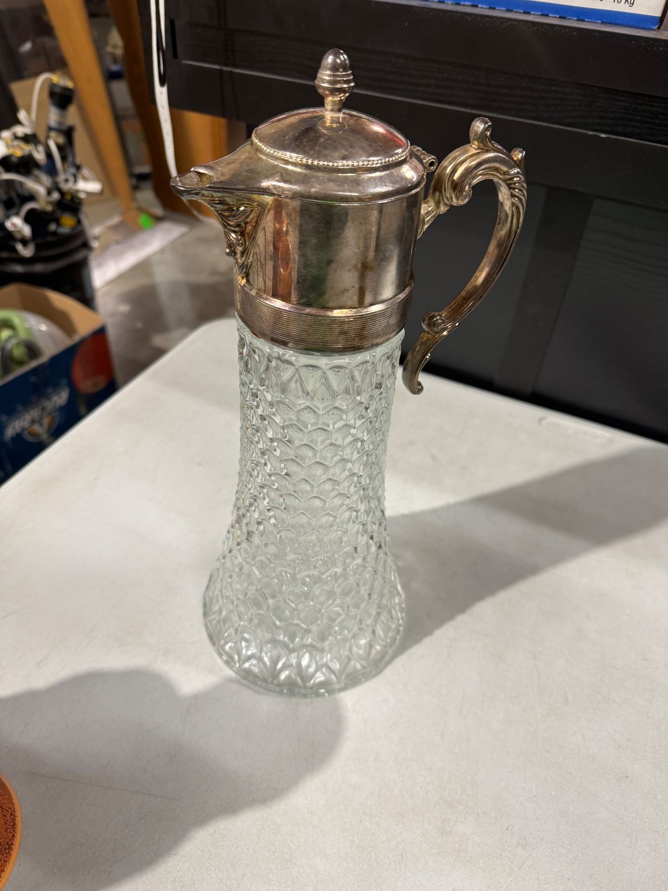 Glass water pitcher