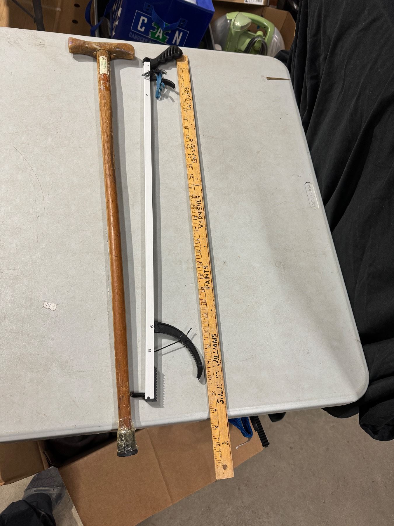 Cane, picker and meter stick