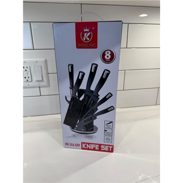 New kitchen King knife set black with stand