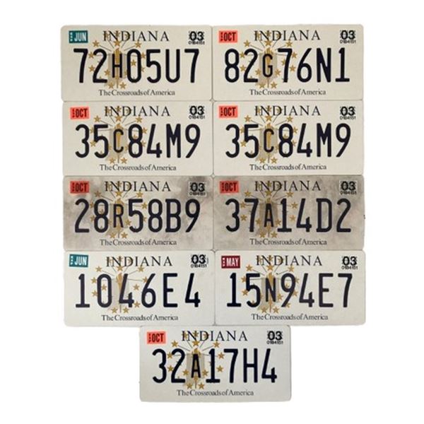 Indiana License Plates Movie Props
