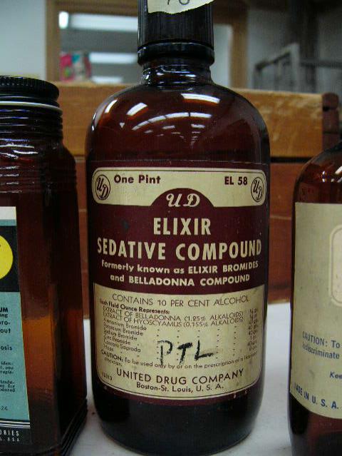 Lot of 3 items: Old bottle of Nembutal Sodium, Elixir Sedative Compound ...