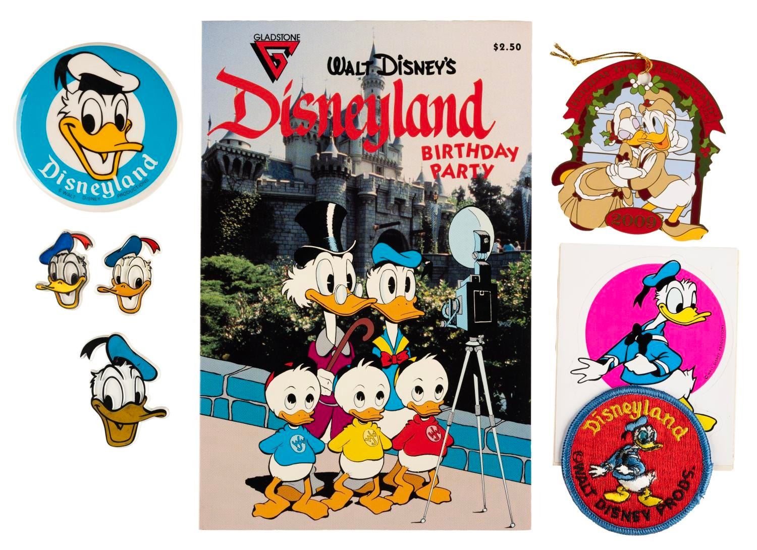 A Collection of Disneyland Donald Duck Souvenirs.