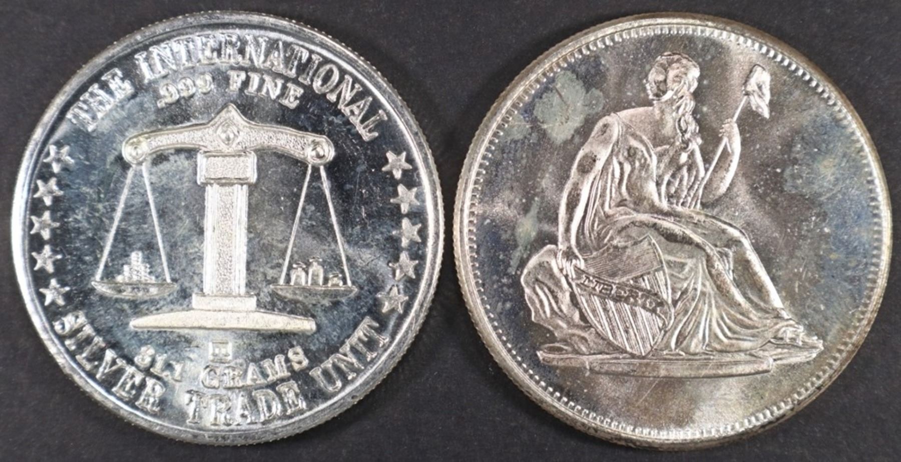 (2) 1 OZ .999 SILVER ROUNDS