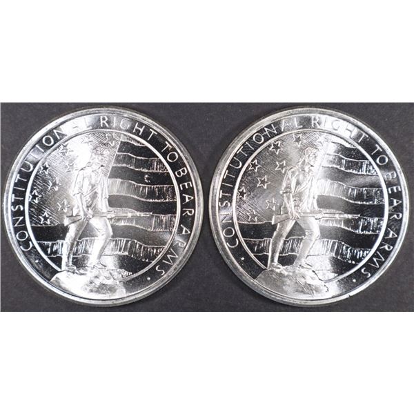 (2) 1 OZ .999 SILVER SECOND AMENDMENT ROUNDS