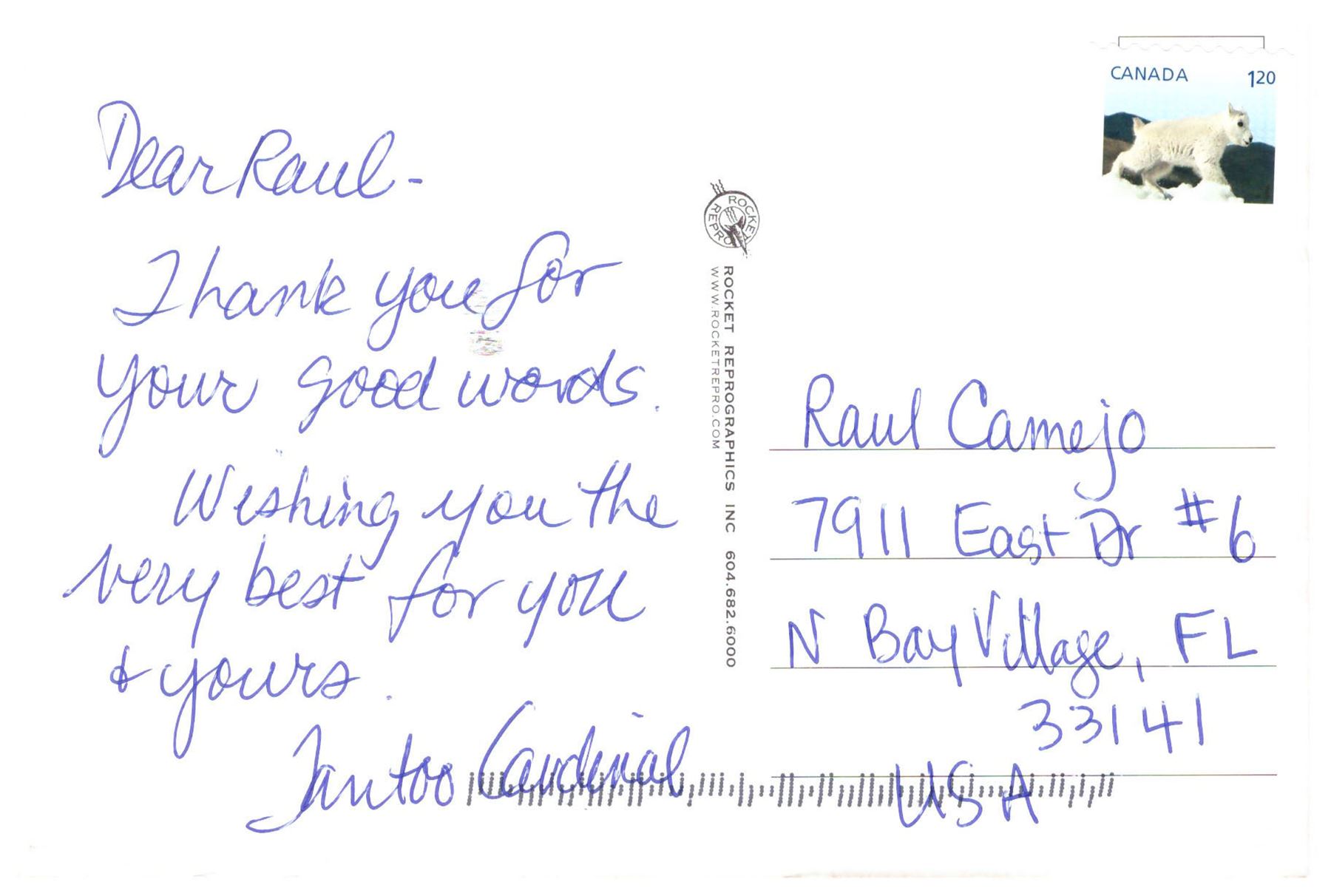 Tantoo Cardinal signed postcard