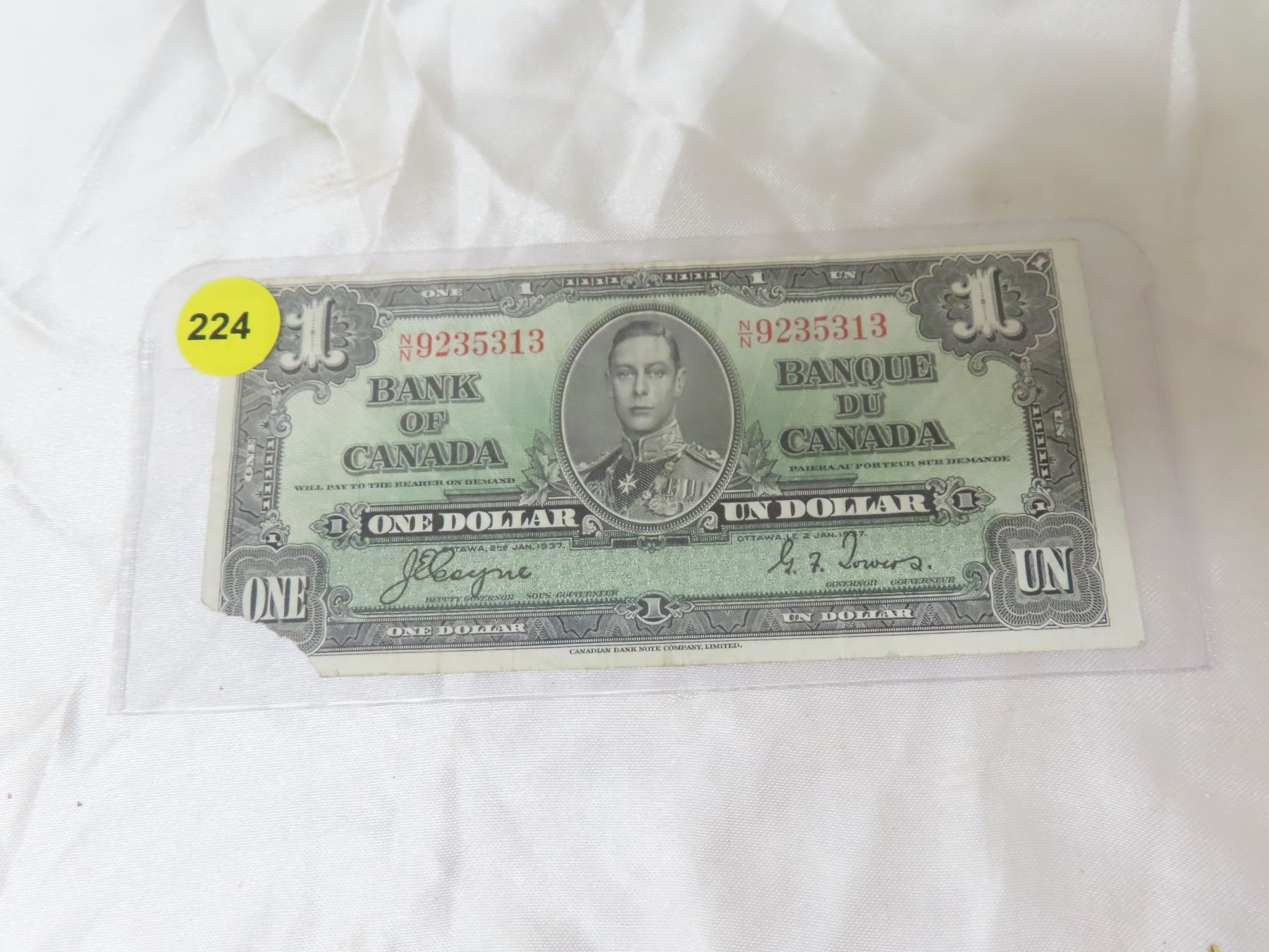 1937 $1 bill Coyne/Toews - Schmalz Auctions