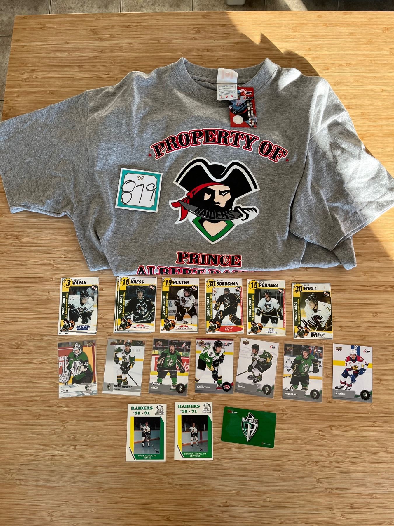 Prince Albert Raider cards from 1991 to 2022 and an unused tee shirt ...