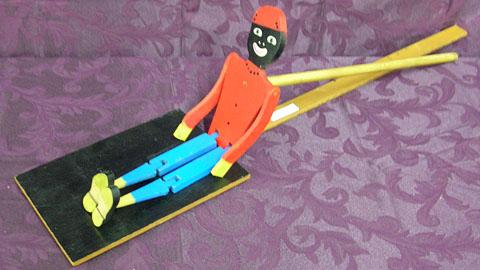 Wooden Shuffling Sambo Jointed Dancing Figure By Baker Mfg. Co.
