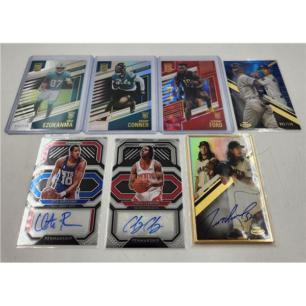 Numbered and Autographed Sports Cards