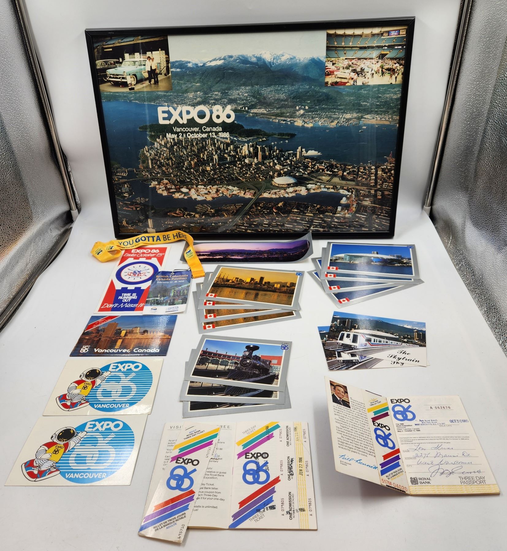 Expo 86 Souvenirs, Passports and Framed Pictures