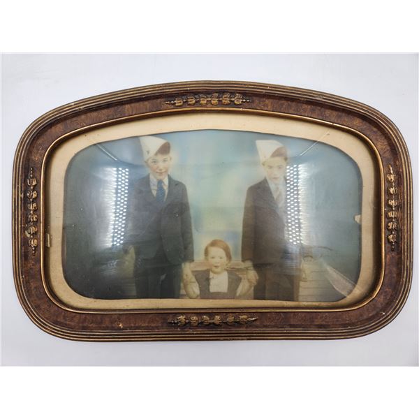 Antique Convex Glass Picture Frame