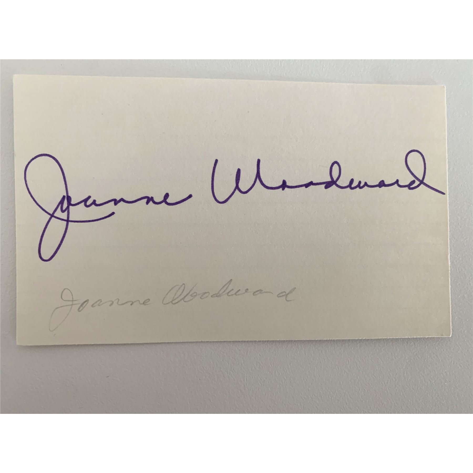 Joanne Woodward original signature