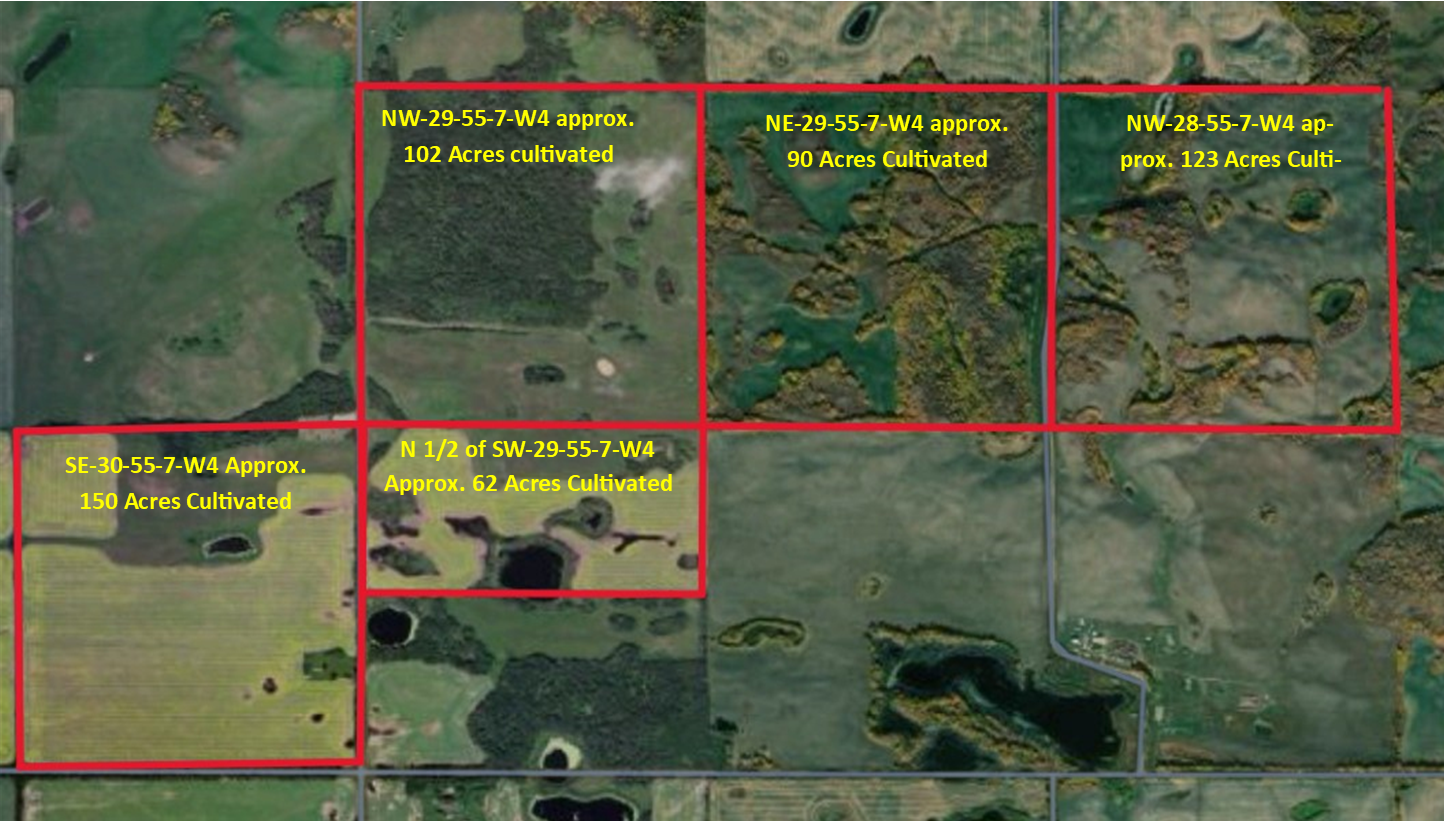 NW-29-55-7-W4 (approx. 102 cultivated acres)