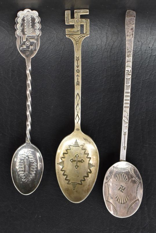 THREE NAVAJO INDIAN STERLING SILVER SPOONS