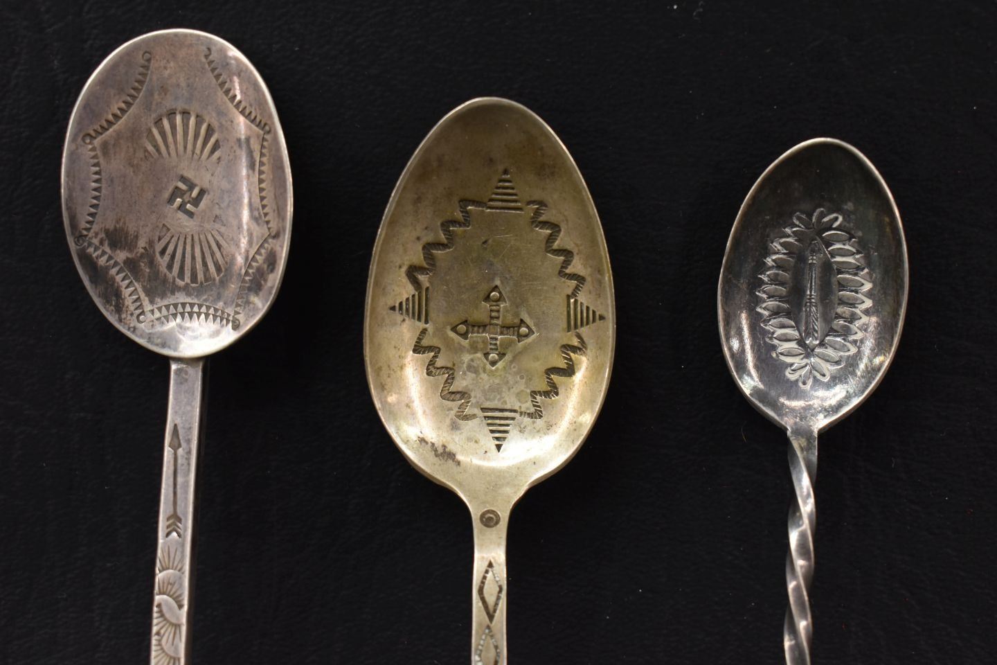THREE NAVAJO INDIAN STERLING SILVER SPOONS