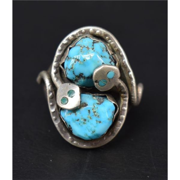 ZUNI INDIAN SILVER RING BY EFFIE CALAVAZA