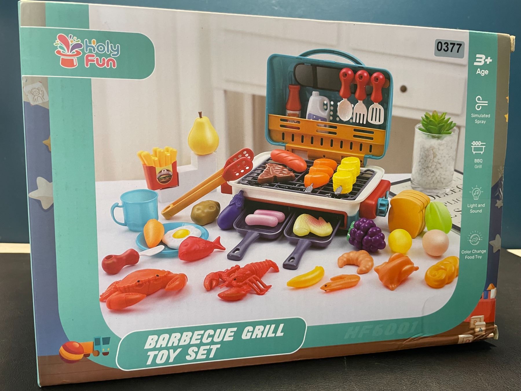 Lot of 1 Barbecue Grill Toy Set w/ Assorted Plastic Foods for Kids ...