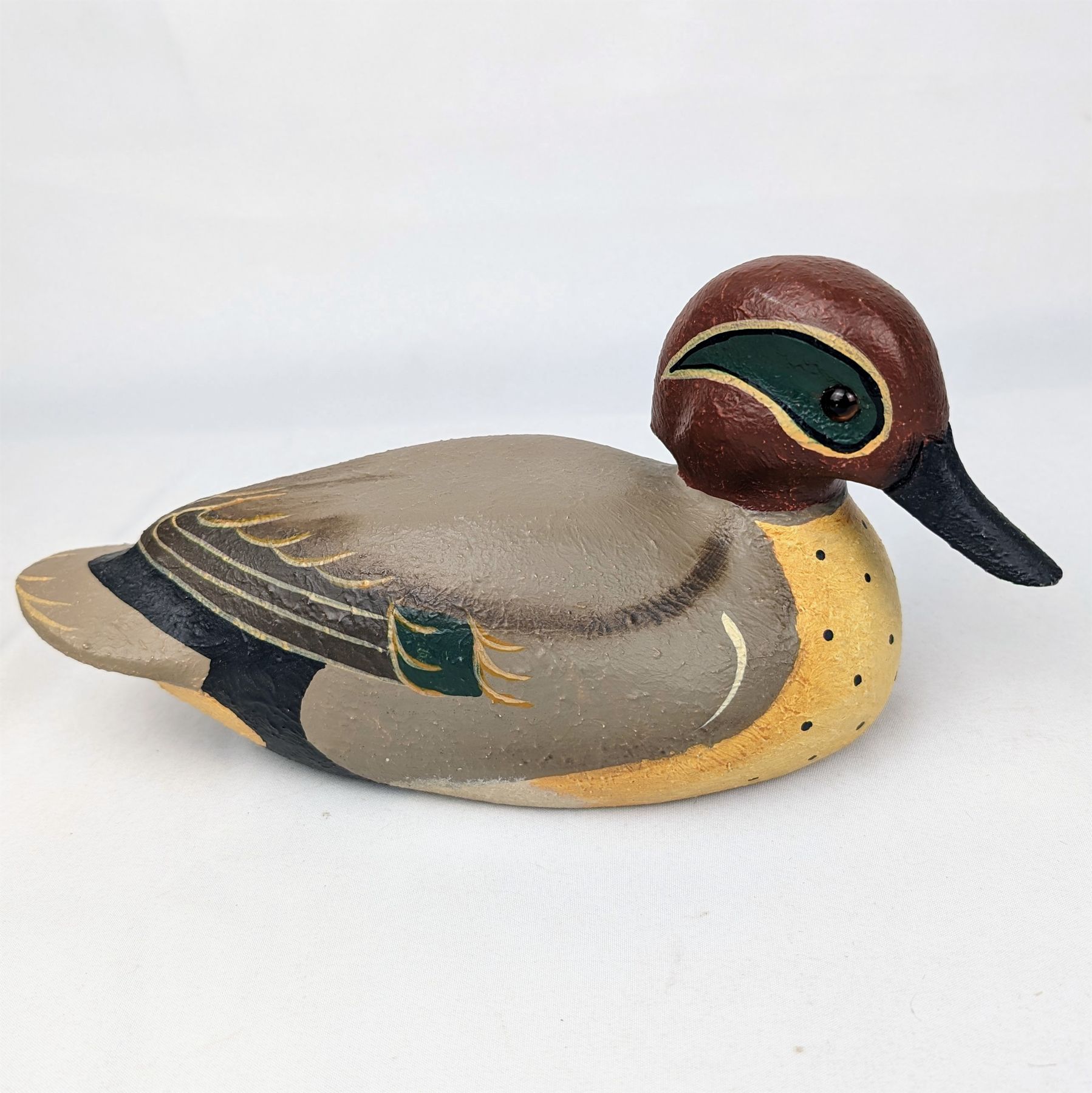 Vintage Ducks Unlimited Decoy Green Winged Teal Drank Duck